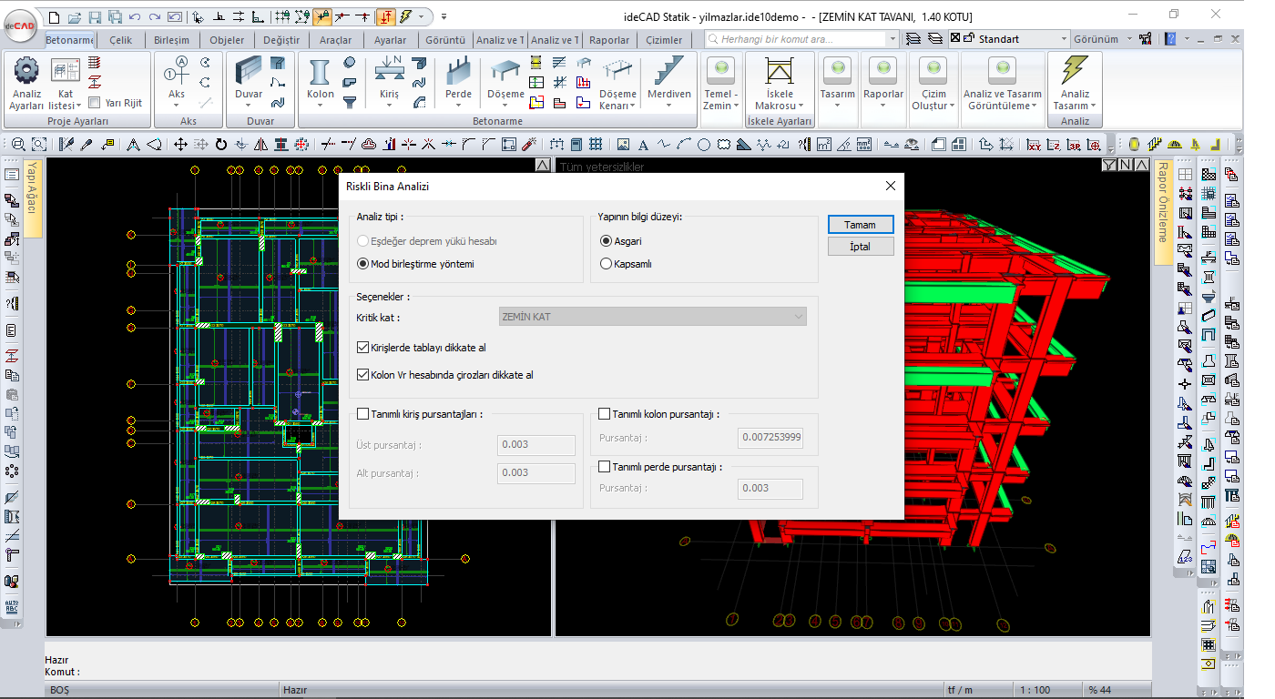 ideCAD (2018 TBDY Uyumlu) | Sanal Öğretim
