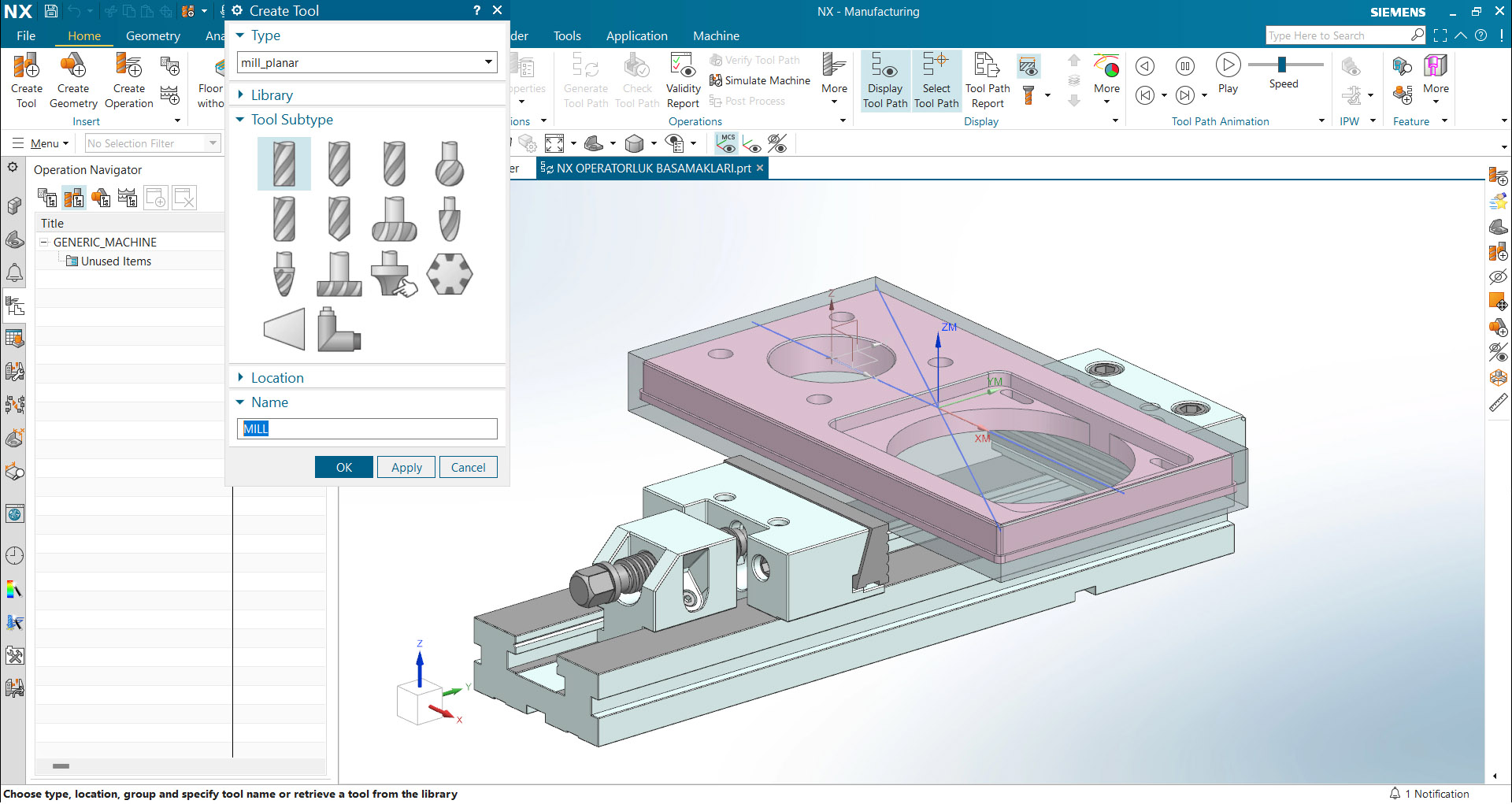 Siemens NX 2212 CAM | Sanal Öğretim
