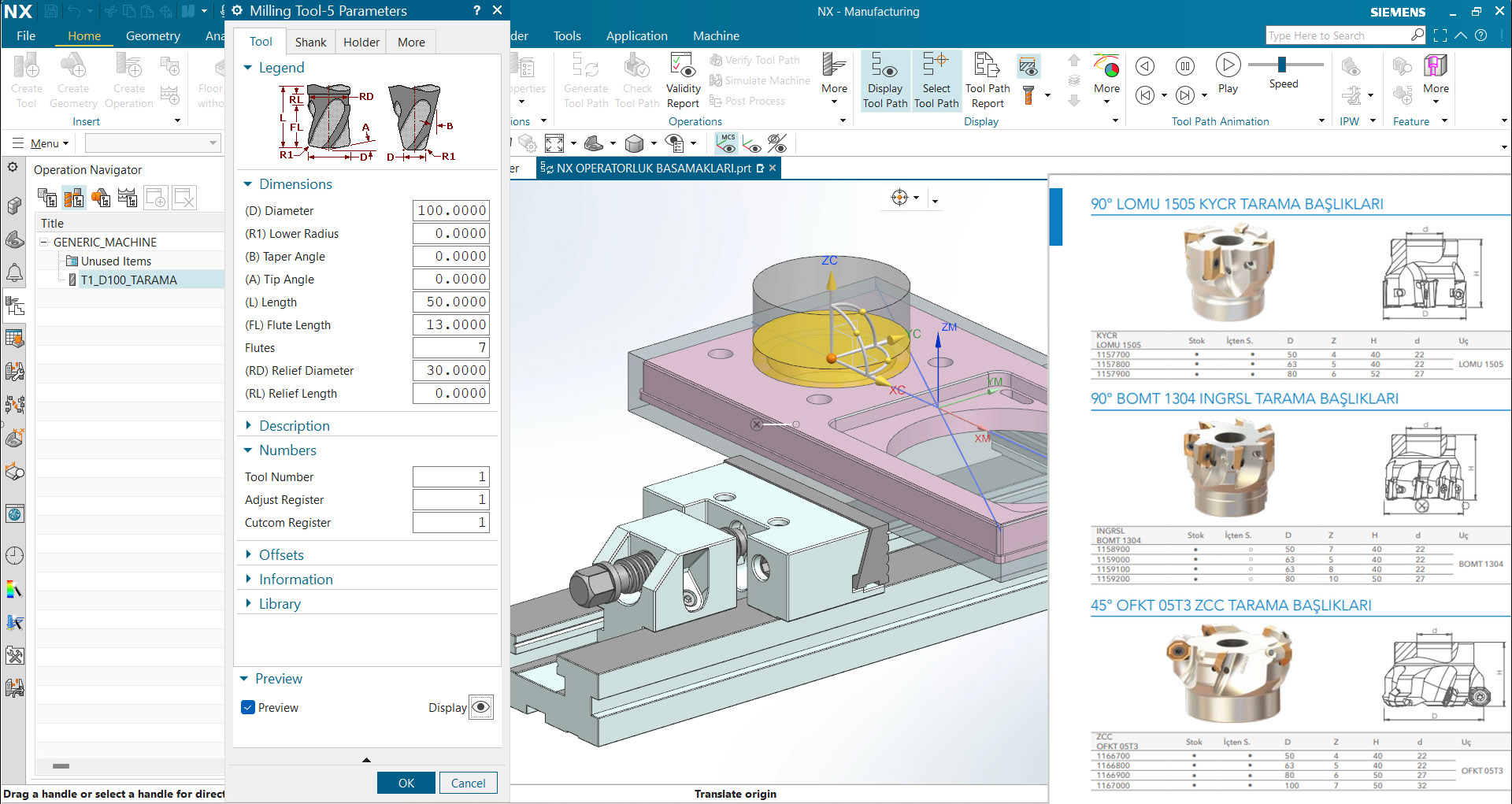 Siemens NX 2212 CAM | Sanal Öğretim